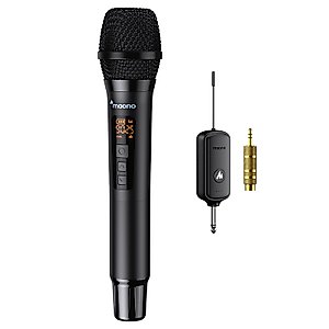 MAONO Wireless Microphone, UHF Handheld Cordless Dynamic Mic, 20 UHF Frequencies Karaoke Mic, Cordless Microphone for Singing, Karaoke, DJ, Singing, Church, Speech, Wedding,262 ft Range (WM760 A1)