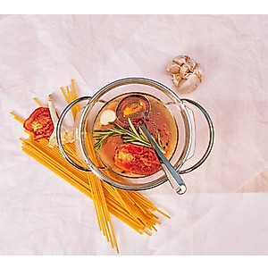 Rigeli Regent Chromeplated Wire Sauce Warmer w/Ladle Stainless Steel Round Soup Warmer with spoon Perfect for Chocolate, Caramel, Cheese, Sauces and More