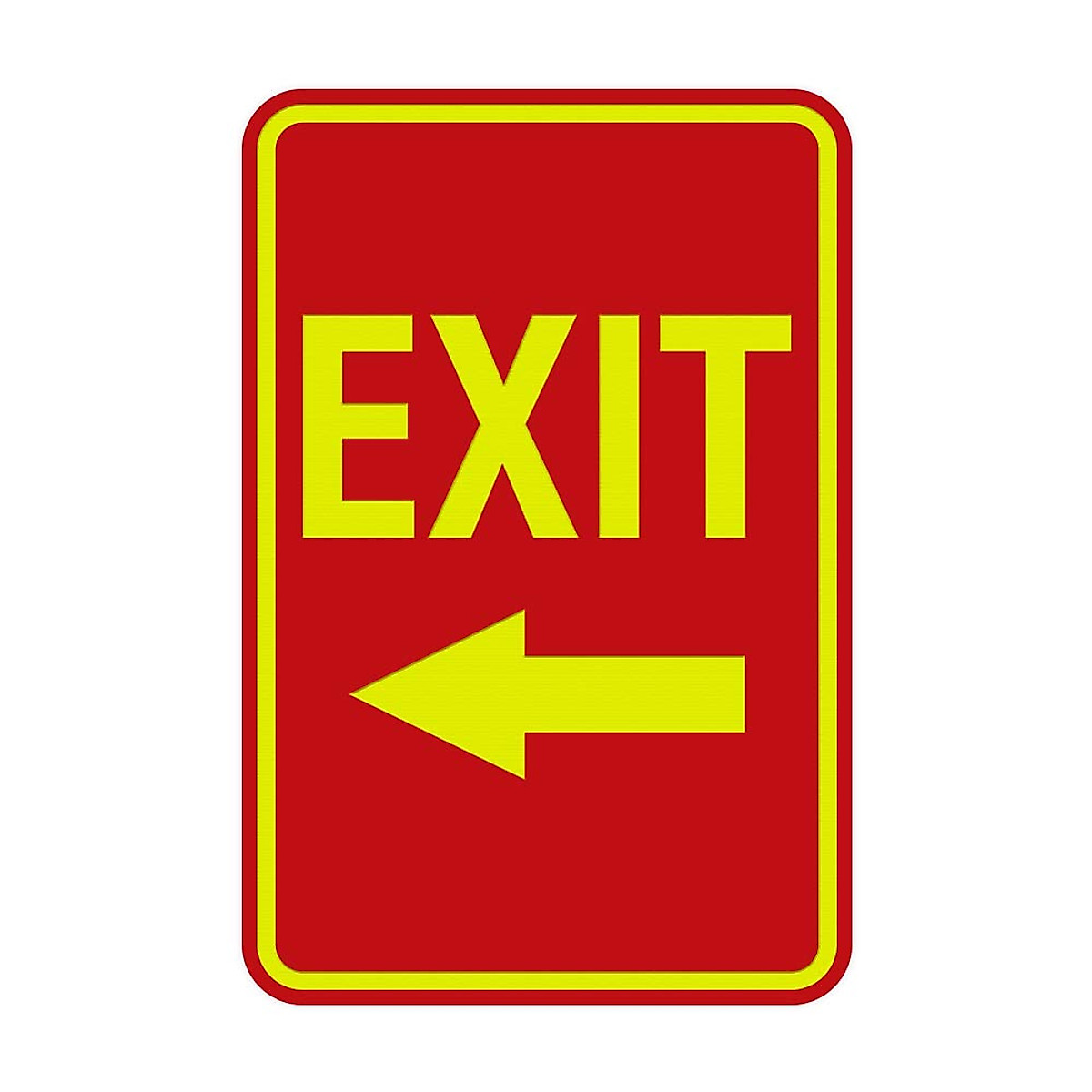 Signs ByLITA Portrait Round Exit Left Arrow Sign with Adhesive Tape, Mounts On Any Surface, Weather Resistant, Indoor/Outdoor Use (Red/Yellow) - Small
