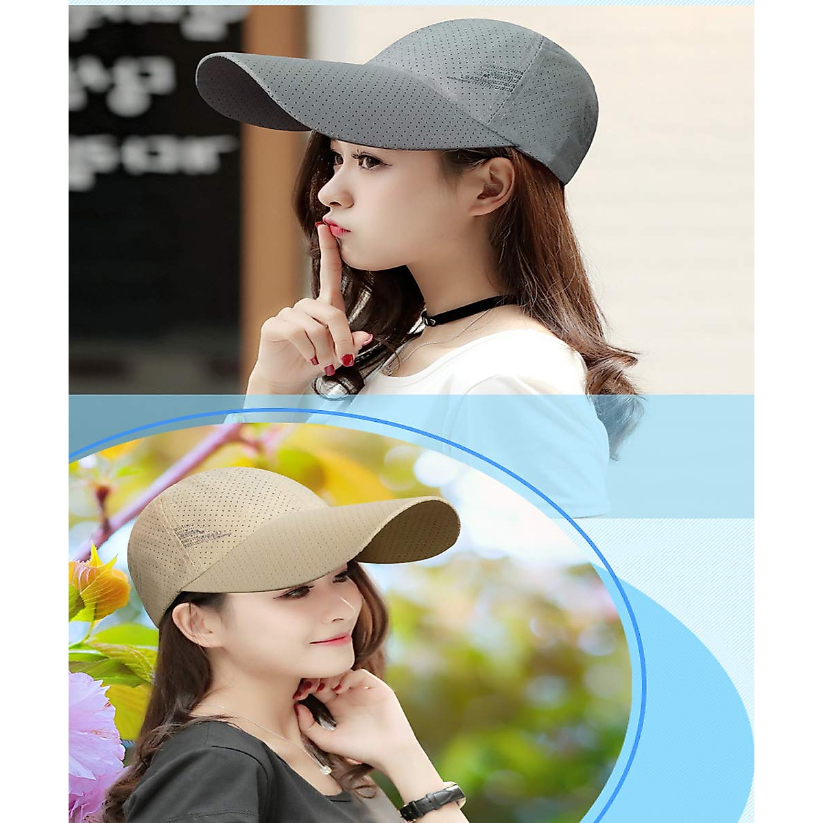 YEKEYI Outdoor Quick Dry Baseball Cap with Long Bill,UPF 50+ Sun Hats for Men and Women