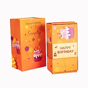 CASINIS Surprise Gift Box Pop Up Boxes Pop Out Explosion Gift Box Creativity Folding Bouncing Red Envelope Gift Box for Birthday Anniversary Valentine Proposal (Happy birthday)