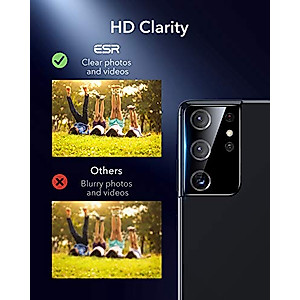 ESR Camera Lens Protector Compatible with Samsung Galaxy S21 Ultra [2-Pack] [Scratch-Resistant Tempered Glass] [Ultra-Thin], Black