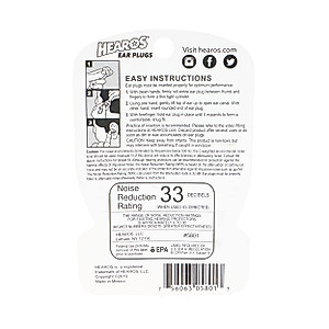 Hearos Radical Protection Foam Ear Plugs, Hearing Protection, NRR 33, 12 Pair, Orange (5801)