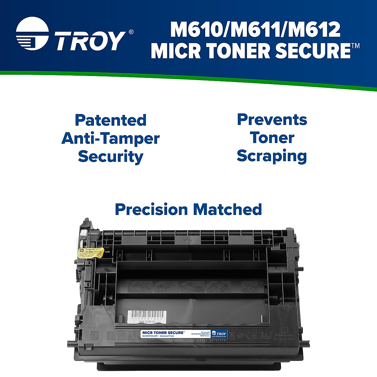 TROY M610, 611, 612 MICR Toner Cartridge (10,500 Yield) (Compatible with HP (70A) Laserjet M610, 611, 612 Printers)