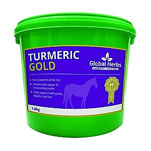Global Herbs Turmeric Gold Pure Powdered Whole Turmeric Root and Black Pepper