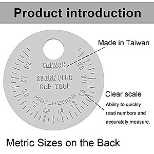 Spark Plug Gap Gauge - Spark Plug Gap Measuring Tool Scaled from .020" to .100"