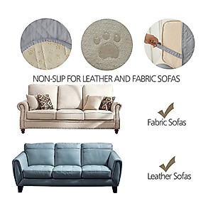 Ameritex Loveseat Cover Water-Resistant Quilted Furniture Protector with Back Nonslip Paws Slipcover for Dogs, Kids, Pets Loveseat Slipcover Stay in Place for Leather (54", Light Grey)