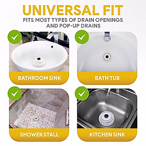 ShowerShroom Stealth Shower Hair Drain Catcher - Hair Stopper for Shower Drain, Bathtub, and Bathroom Sink, Will Not Impede Water Flow, Bathtub Hair Catcher for Drain with No Installation Required