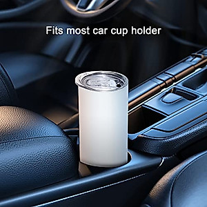 AGH 2 Pack Sublimation Tumbler Blank 20 OZ Straight Skinny Tumbler with Straw, Stainless Steel Double Wall Insulated Tumbler for Tumbler Press Machine