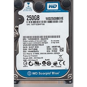 WD2500BEVE-00A0HT0, DCM DAYTJBNB, Western Digital 250gb IDE 2.5 Hard Drive