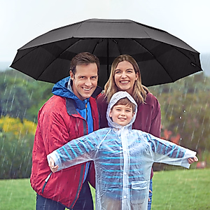 G4Free 42/46/54/62 Inch Large Golf Umbrella Compact Reverse Travel Umbrella 10 Ribs Windproof for Rain Double Canopy Automatic Open Close