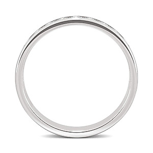 14K White Gold Moissanite by Charles & Colvard 2.2mm Round Wedding Band-size 7.5 0.64cttw DEW