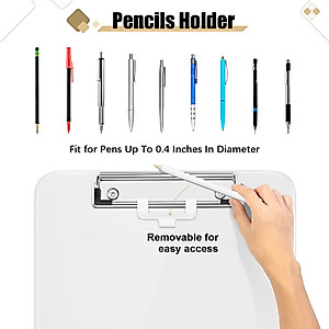 Hongri Plastic Clipboard, White Clipboard Standard A4 Letter Size Clipboards for Nurses, Students, Office and Women, Clipboard with Pen Holder and Low Profile Clip, Size 12.5 x 9 Inch, (White)