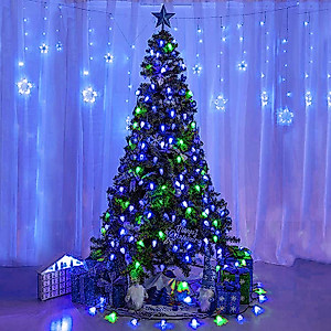 Outdoor C9 Holiday String Lights Strawberry Blue Christmas Lights Commercial Grade,8" Spacing 25LED, Green Wire 18Ft Heavy-Duty Wedding Party Decorative Lights