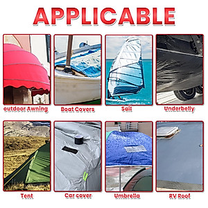 Birllaid Awning Repair Tape for Tarp, Heavy Duty Outdoor Repair Tape for Canvas, Boat Covers, Tent, Sail Tape, Tear Repair Patch Kit, Waterproof, UVproof Repair Tape, Black