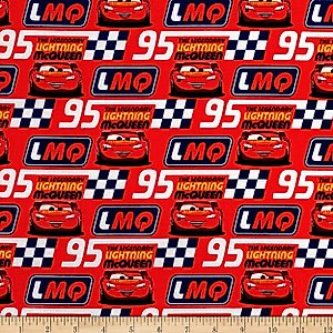 Disney Cars Legendary McQueen Multi, Fabric by The Yard