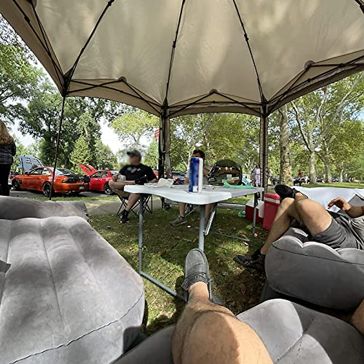 COOSHADE Pop Up Gazebo 6 Sided Screened Canopy Tent Outdoor Screen House(Beige)