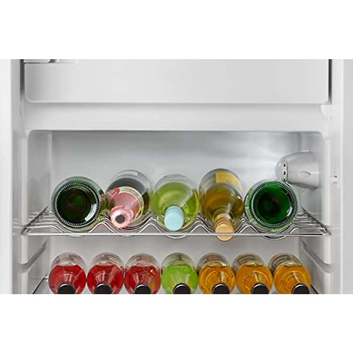 iio 24" 10 Cu Ft Top Freezer Retro Refrigerator, Small, with Mini Ice Cube Tray, 4 Glass Shelves, LED, 1 Crisper, Fridge for Bedroom, Dorm RV Office Beverage, Quiet Compressor, Freestanding (White)