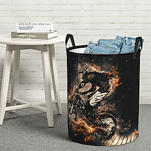 FOISIIAEA Extreme Sports Dirt Bike Laundry Basket Waterproof Oxford Cloth Organizer Basket Collapsible Clothes Hamper with Handle Toy Gift Bin Baskets