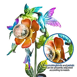 Solar Wind Spinners Hummingbird Spinner, Waterproof Outdoor Metal Wind Sculpture for Yard and Garden, Lawn & Garden Decor