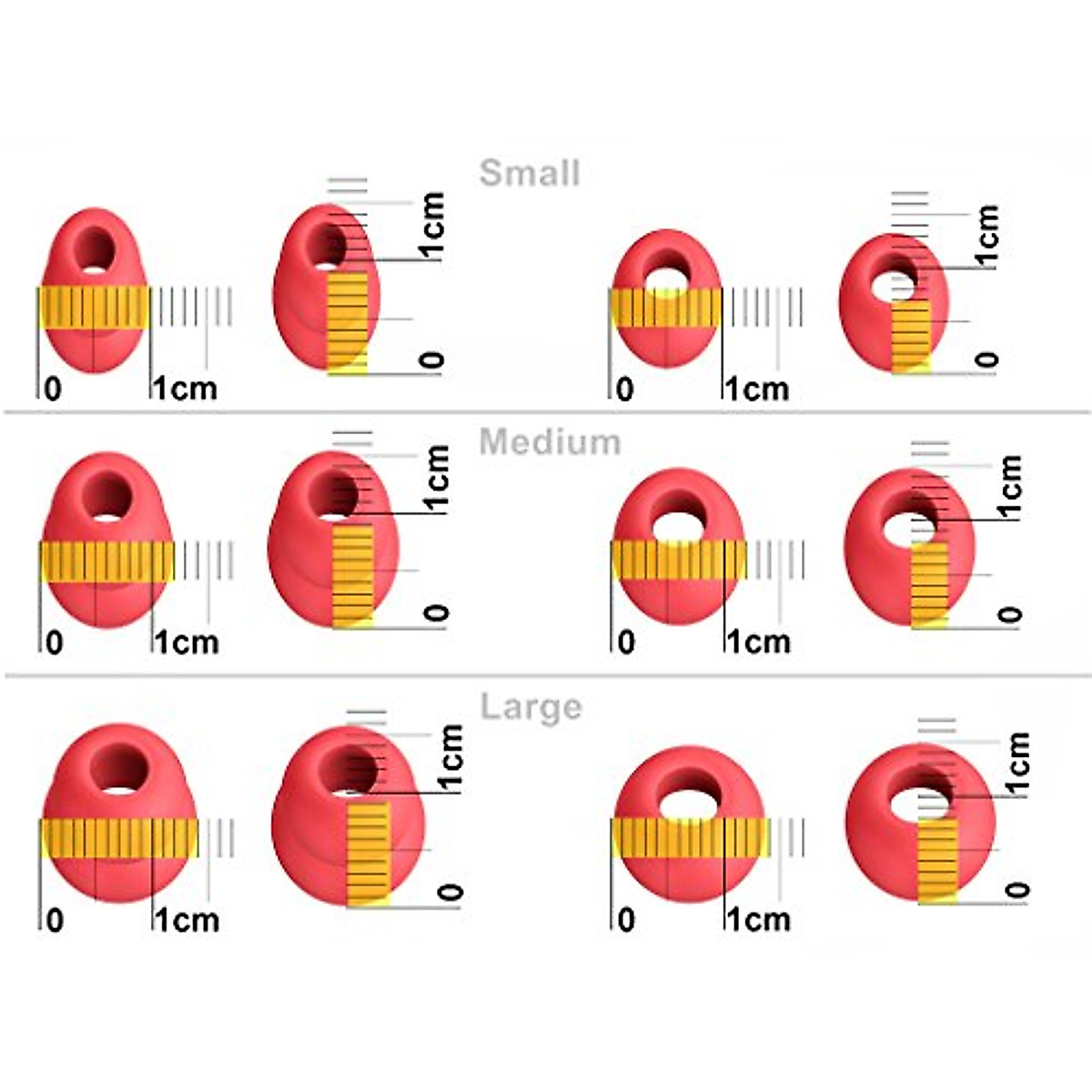 12pcs (DF-3sz) Siren Red S/M/L Double Flange and Round Replacement Adapters Eartips Earbuds Compatible with BeatsX, Powerbeats 3 2 1, and Urbeats 3 Earphones Headphones