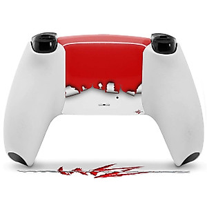 WraptorSkinz Skin Wrap compatible with Sony PS5 DualSense Controller Ripped Colors Red White (CONTROLLER NOT INCLUDED)