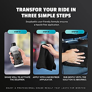 Black Plastic Vinyl Trim Restorer Protective Finish Long Lasting Car & Truck Polish Refreshing Agent for Various Surfaces UV Blocking Restoring Solution – 12 Ounces - Premium Microfiber Cloth Included