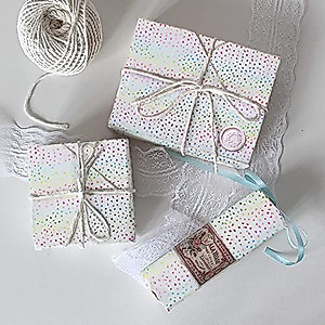 25 Sheets Rainbow Glitter Tissue Paper, 20"*28" Rainbow Sparkle on White Wrapping Paper, Confetti Tissue Paper for Birthdays, Baby Showers, Unicorn Party, Weddings, Christmas Gift Wrapping