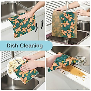 FRODOTGV Creative Pattern Flowers Ethnic Style Kitchen Accessories for Cooking New Home Tea Towel Kitchen Terry Dish Cloth Farmhouse Kitchen Hand Towels