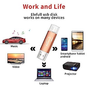 Avomoco 128GB USB Flash Drive for Android Phones,Tablets and PCs, Photo Memory Drive for Android Phone,for Samsung Galaxy S7/S6/S5/S4/S3/Note5/4/3/2,A7/A8/A9,C5/C7 etc.(for Micro Port&USB A Port)