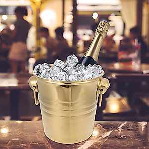 BESTonZON Insulated Ice Bucket 1pc Ice Bucket Water Bucket Terrarium Metal Drink Tub Wine Chillers for Bottles Wine Drink Tub Bottles Iced Bucket Stainless Steel with Cover Galvanized Bucket
