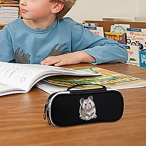 Hamster Picture Printed Pencil Case Bag Stationery Pouch with Handle Portable Makeup Bag Desk Organizer