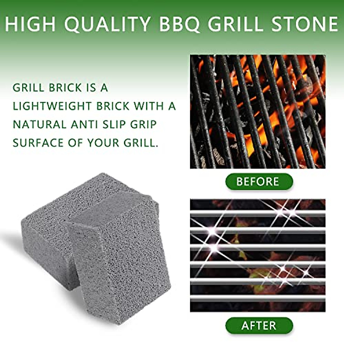 SPE HEALTH PRO Grill Stone Cleaning Block Grill Brick Cleaning Stone Grill Cleaning Brick Block BBQ Grill Cleaner Brick Pumice Stone Cleaning-4 Pack