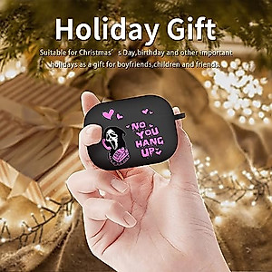 Buewutiry Scream Ghost Compatible with Airpods Pro 2nd Generation Case Cover - Ghostface for Airpods Pro Case Cute for Women&Men - Cool Funny for Airpods Pro 2 Case Cover with Keychain (Black)