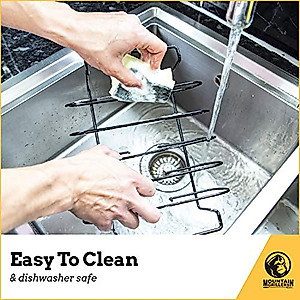 MOUNTAIN GRILLERS Rib Racks for Smoking, Gas Smoker, Charcoal Grill, Sturdy & Non Stick Standing roasting rack for Gas Grill, BBQ Grill, Holds 4 Baby Back Ribs, Grilling & pit boss accessories for men