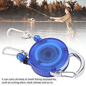 SALUTUY Retractable Steel Wire Retractor, Fly Fishing Double Retractor 48cm Fly Fishing Tools Portable Independent Fixation for Camping for Fishing