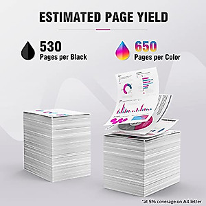 ALLWORK Remanufactured 410XL Ink Cartridge Replacement for Epson 410XL 410 XL T410XL Ink Cartridge for Epson Expression XP-7100 XP-830 XP-640 XP-530 XP-630 XP-635 Printer 5 Pack