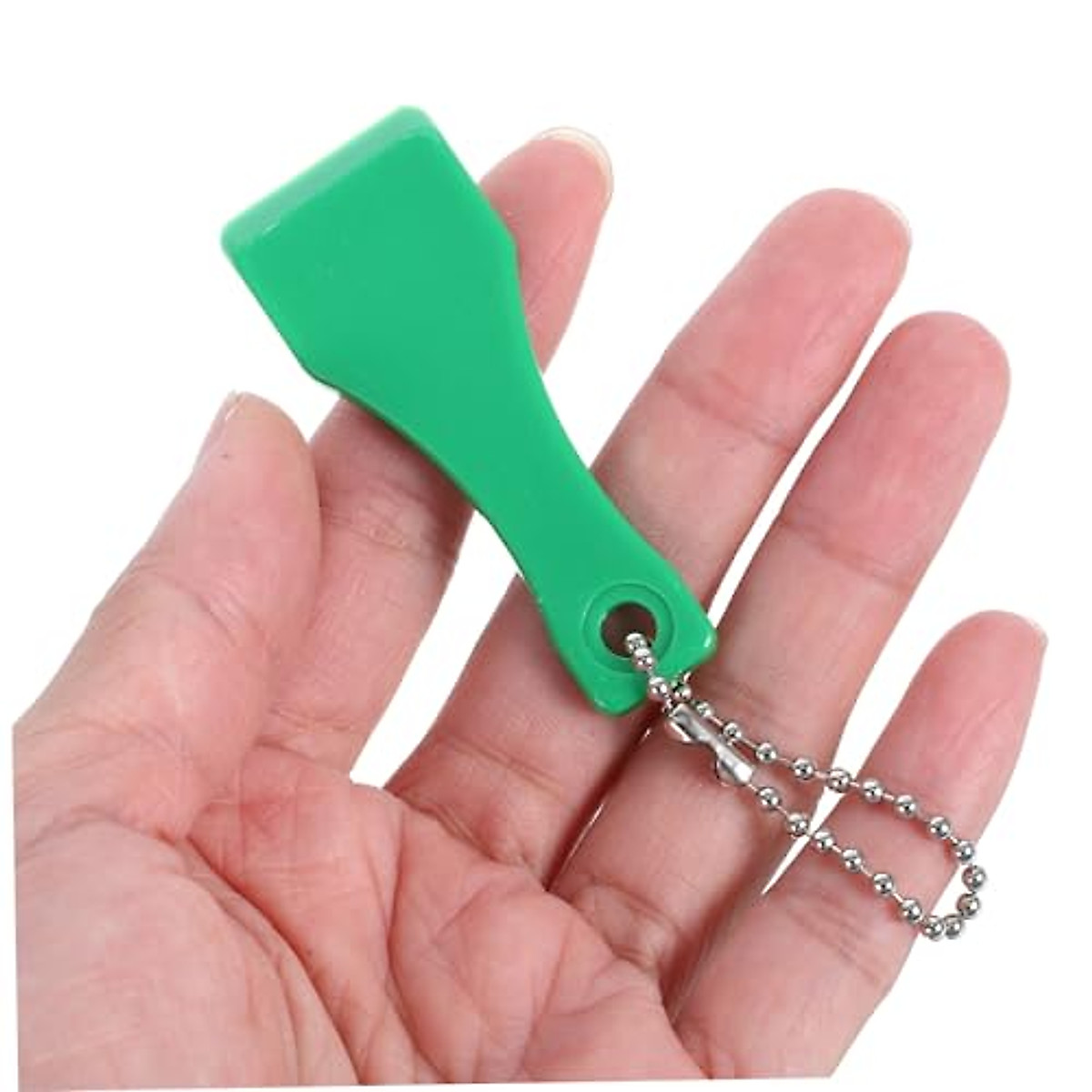 Sewroro 10pcs Scratch-Offs Label Remover Tool Label Stickers Scratch Tickets Plastic Scraper Tools Keychain Scratcher Thumb Keyring Scratcher Plastic Ticket Scratcher Abs Green