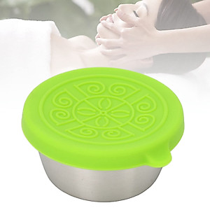 50ml Leak Proof Container, Storage Container, Beauty Salon Essential Oil Cup Portable Stainless Steel Condiment Salad Dressing Container with Lid (Green)