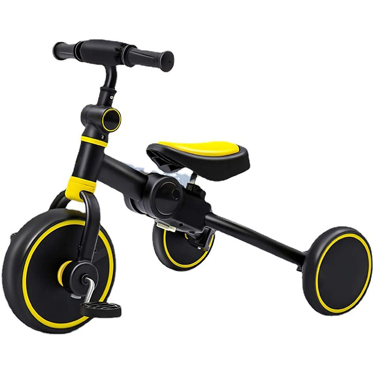 NUBAO Stroller Wagon Kids Bicycle - Three Wheeled Scooter,Children's Tricycle with Foldable Grip and Adjustable Seat,Yellow Over 1 Year Old Girl Gifts (Color : Yellow)