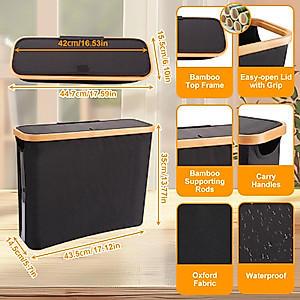 Toilet Paper Storage, Toilet Paper Basket with Lid, Toilet Paper Holder Stand for 12 Mega Rolls, The Ultimate Bathroom Organizer, Bathroom Accessories Holder, Toilet Paper Bin (Black)