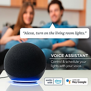 Merkury Smart A19 Color Changing Light Bulbs - 2-Pack, Dimmable, Compatible with Alexa and Google Assistant