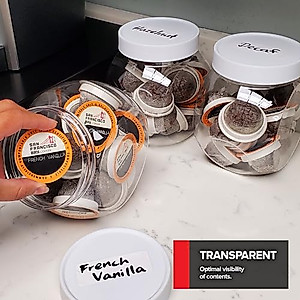 Stock Your Home (3 Pack 48oz Plastic Candy Jars with Lids for Candy Buffet, Clear Candy Containers with Lids, Plastic Cookie Jar for Home, Kitchen, Office Desk, Party Table, Laundry Storage Organizer