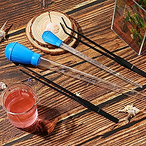 2 Pieces Aquarium Coral Feeder with 2 Pieces Stainless Steel Feeding Long Tweezers Syringe Spot Coral Feeder Reptile Feeding Tools for Aquatic Plant Reef Anemones Lionfish (Blue, Black)