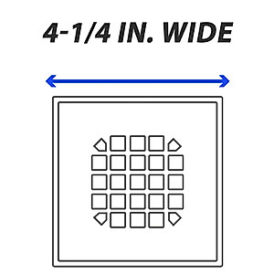 4-1/4” Square Snap-in Black Shower Drain - Matte Black Shower Drain - 4.25 inch Shower Drain Cover - Durable Square Shower Drain and Floor Drain Cover- **3" OD Snap-in Prong to Prong**