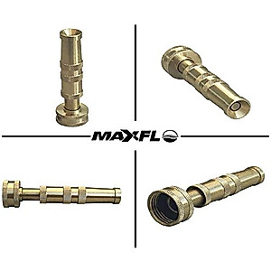 MAXFLO High Pressure Hose Nozzle [2 Pack] Heavy Duty | Brass Water Hose Nozzles for Garden Hoses | Adjustable Function | Fits Standard Hoses, Garden Sprayer, Spray Nozzle, Power Washer Nozzle
