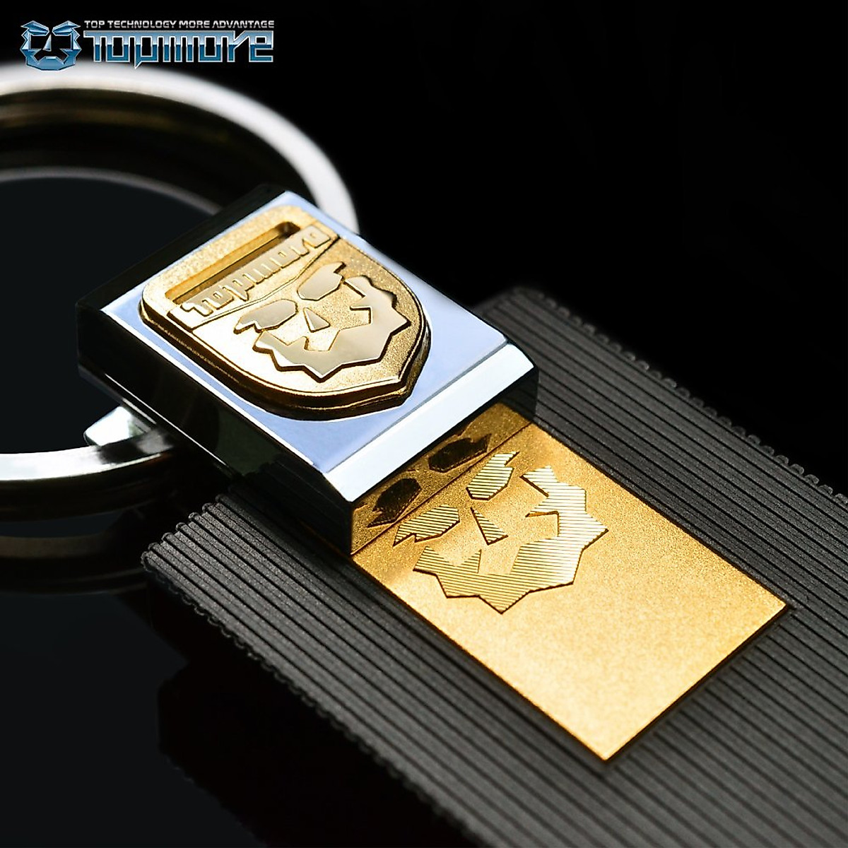 TOPMORE Key Ring ZH Series USB 3.0 Key Ring Design Flash Drive Portable High Read Speed Key Chain Memory Stick (64GB, Gold)