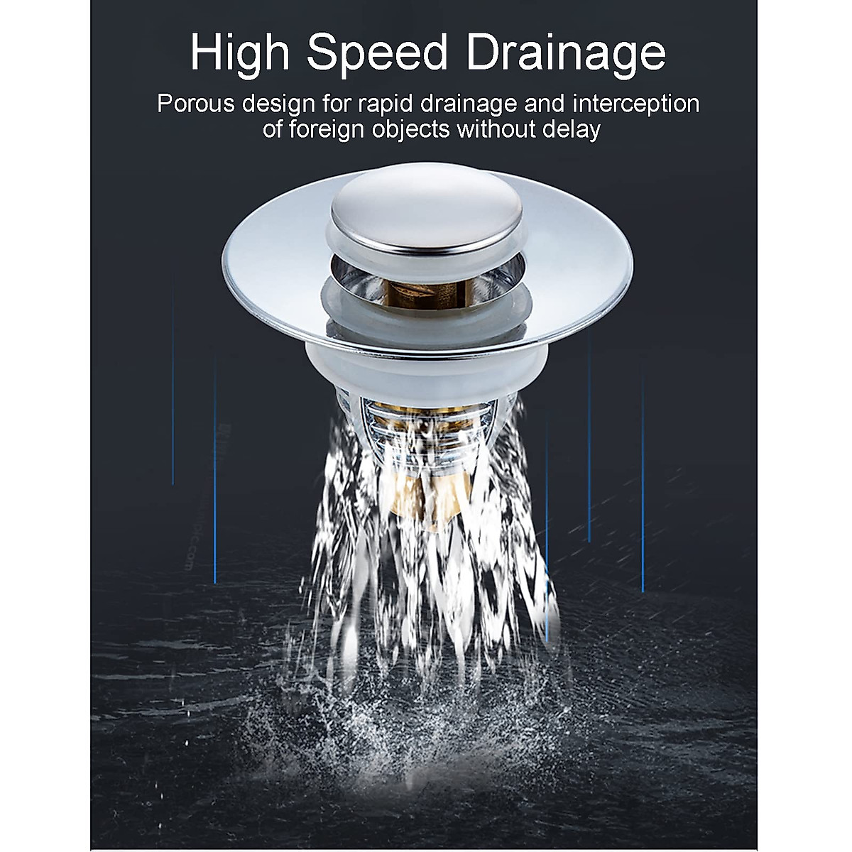 iJiGui Bathroom Sink Plug, Universal Pop up Bathroom Sink Plug, Sink Drain Plug Suitable for Bathtub, Kitchen, Wash Basin(for 32-42mm Drain Hole)