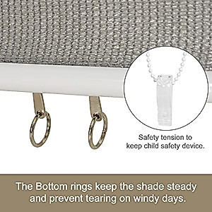 PHI VILLA Aluminum Patio Shades Roll Up Outdoor Sun Shade Roller 8ft Width by 8ft Height,Grey