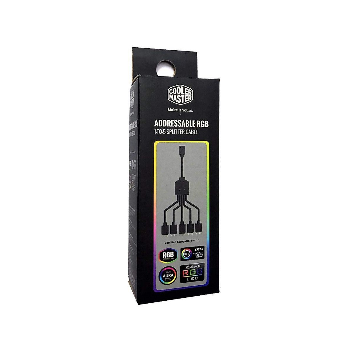 Cooler Master 1-to-5 ARGB Splitter Cable / 5V - Support 3-pin Addressable RGB - LED Sync Cable for MasterFan/MasterLiquid ARGB Series Support(ARGB 1-to-5 Splitter)